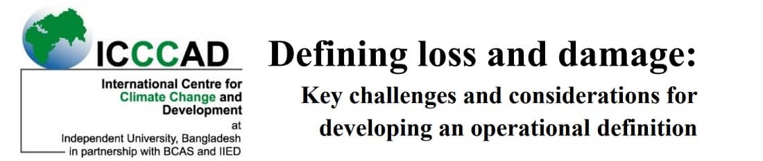 Defining Loss and Damage: Key challenges and considerations for ...