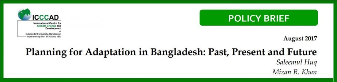 Planning for Adaptation in Bangladesh: Past, Present and Future ...
