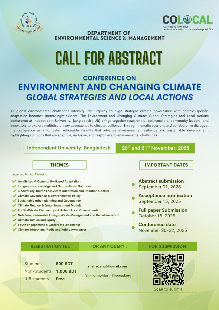 Call for Abstracts | Conference on "Environment and Changing Climate ...