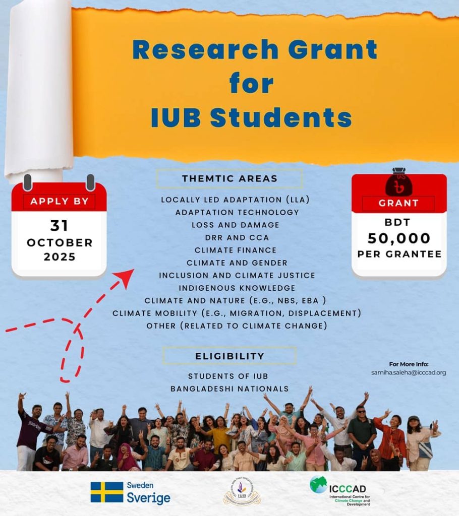 Call for Application - Research Grant for IUB Students 2026 ...